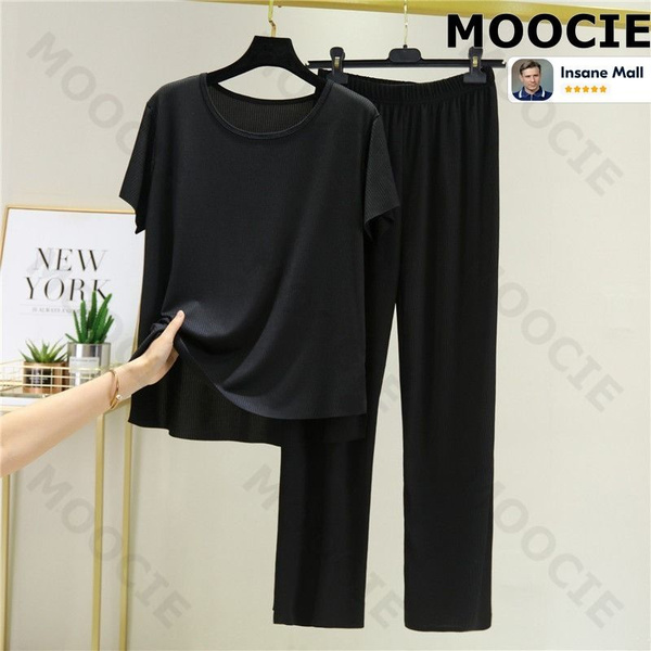 Комплект одежды Женский MOOCIE черный, размер 50 Китай Лето купить c доставкой на OZON по низкой ...