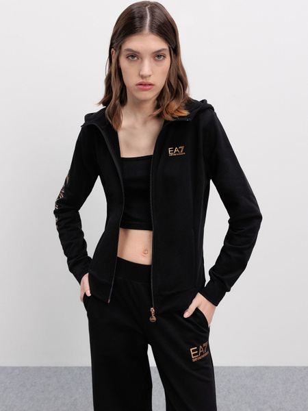 Толстовка Женский EA7 черный Хлопок, Эластан, размер 42, 44 Камбоджа купить c доставкой на OZON ...