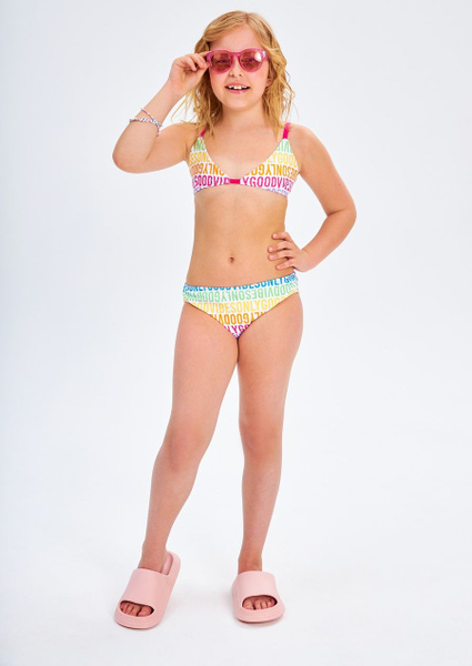 Купальник раздельный Девочки OLDOS разноцветный Пляжный, размер 158 SUP-серфинг, Аквааэробика ...