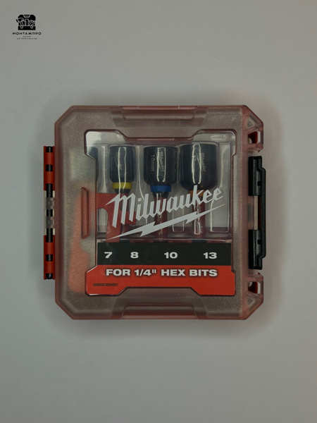Насадки магнитные торцевые SHOCKWAVE 1/4" HEX, набор 4шт, 7/8/10/13мм ...