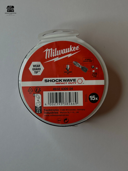Набор бит SHOCKWAVE Impact Duty 15шт 4932430904 Milwaukee Милуоки ...