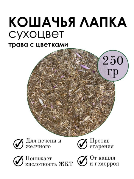 Кошачья лапка (сухоцвет) средняя фракция, трава с цветком, 250г купить ...