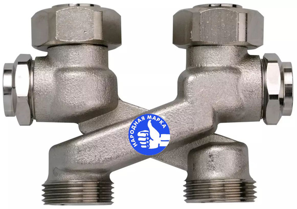 Узел подключения радиатора перекрестный 3/4''x3/4'' ZEISSLER TIM с запорными вентелями купить на ...