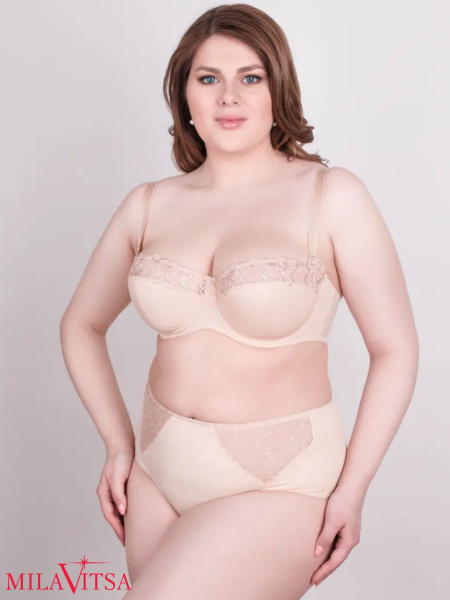Бюстгальтер Женский Milavitsa балконет, полудублированная чашка, размер 75D нюдовый Хлопок ...