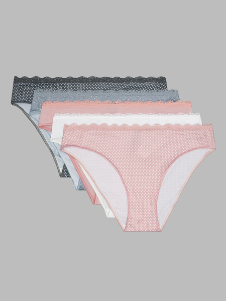 Комплект трусов Женский OVS слипы Полиэфир, Эластан разноцветный, размер 46, 48 Средняя ...