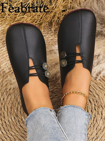 Лоферы Женский Feabrate черный, размер 37 Без каблука На любой сезон Без застёжки купить c ...