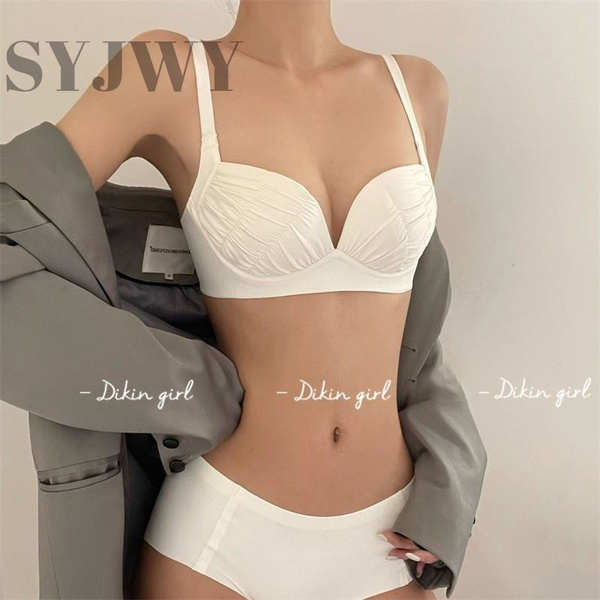 Комплект белья Женский SYJWY шампань Пряжка бралетт Лавсан Погоны, размер 36 Повседневный ...