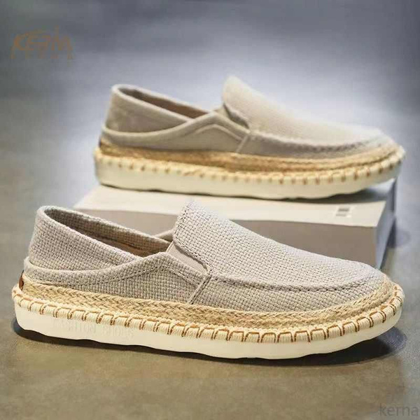 Эспадрильи Мужской KERNA, размер 44 Крапива, Искусственный лен Китай Контрастная строчка Без ...