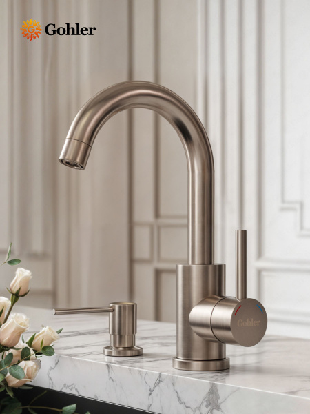 Смеситель для кухни на раковину и умывальник Gohler G4000S сатин купить ...
