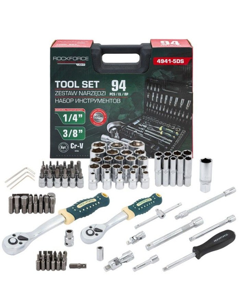 Набор инструментов 94пр. 1/4''3/8''6pt RockFORCE LIGHT RF LIGHT-4941-5DS купить на OZON по ...