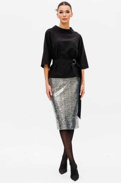 Комплект одежды Женский Lars Style черный, размер 48 Полиэстер, Вискоза, рост 164 Беларусь Зима ...