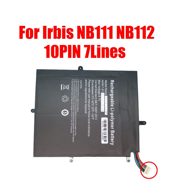 RTDPART Аккумулятор для ноутбука 3500 мАч, (для Irbis NB111 NB112 7,6 В 3500 мАч 26,6 Втч 10PIN ...