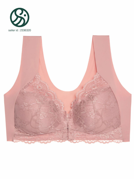 Бюстгальтер Женский с застежкой спереди, размер 100D, 100E розовый Кружево Китай застежка ...