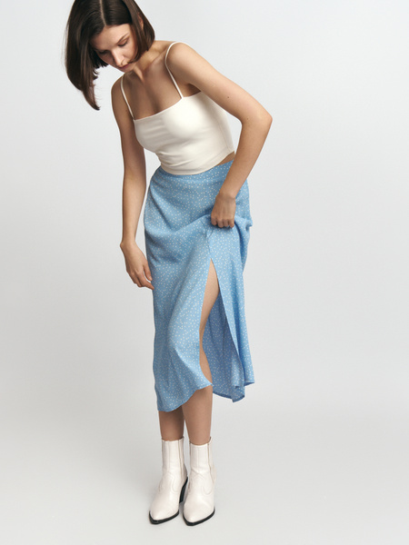 Юбка Женский Zolla светло-синий Вискоза, размер 42 Лето, рост 164-176 купить c доставкой на OZON ...