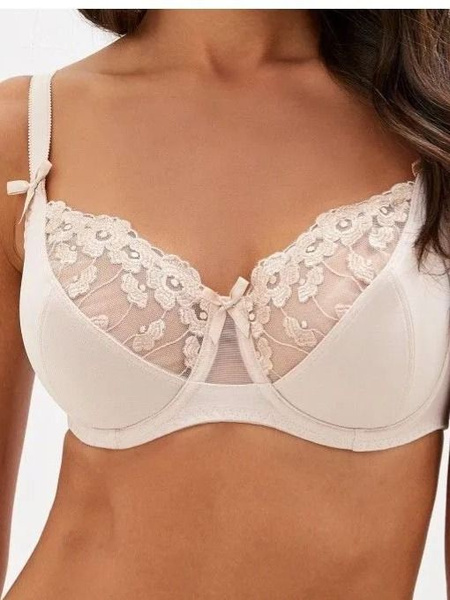 Бюстгальтер Женский AMITEYA классическая чашка, на косточках, размер 85C серебристый пион ...