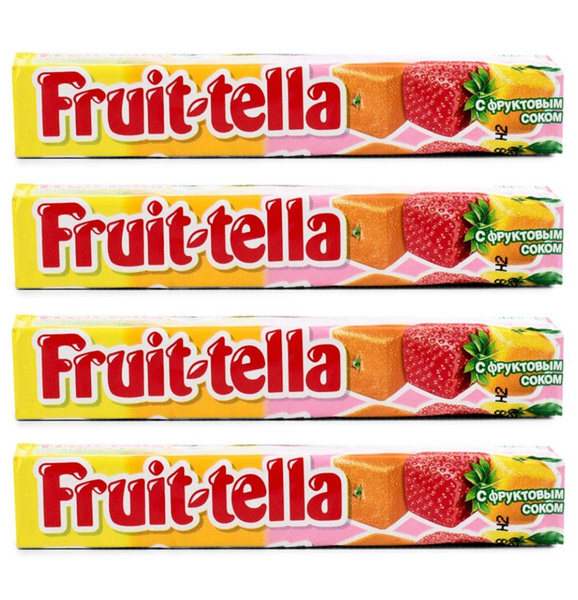 Конфеты Fruit-tella Ассорти с натуральными фруктовыми соками 4 уп по 41 г, Россия купить на OZON ...