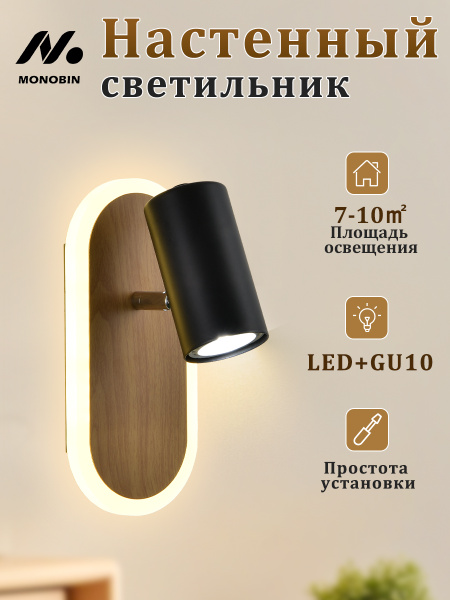 MONOBIN Бра светильник настенный лофт для спальни и гостиной купить на ...