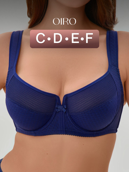 Бюстгальтер Женский OIRO мягкая чашка на каркасе, на косточках, размер 95C синий персидский ...
