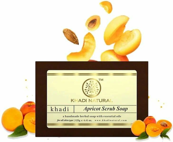 Мыло-Скраб Абрикос Кхади ручной работы, с эфирными маслами Khadi ...