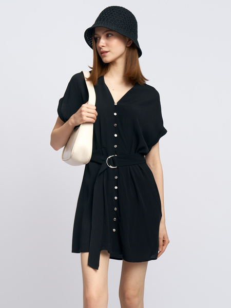 Платье Женский Zolla черный Повседневный Без рукавов Вискоза, размер 52 купить c доставкой на ...