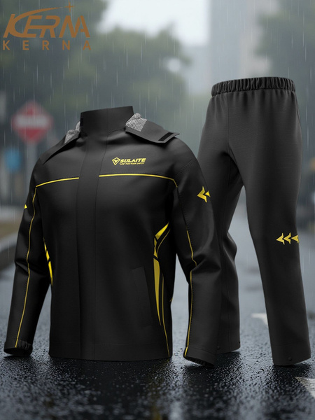 Дождевик Мужской, Женский KERNA черный лацканы Оксфорд, размер 52 Длинный На любой сезон Китай ...