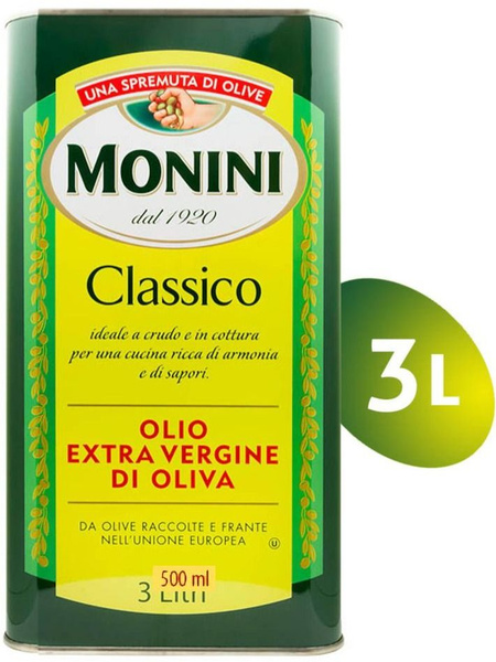 Масло оливковое Monini Classico Extra Virgin ж/б, 3л купить на OZON по низкой цене (557550087)