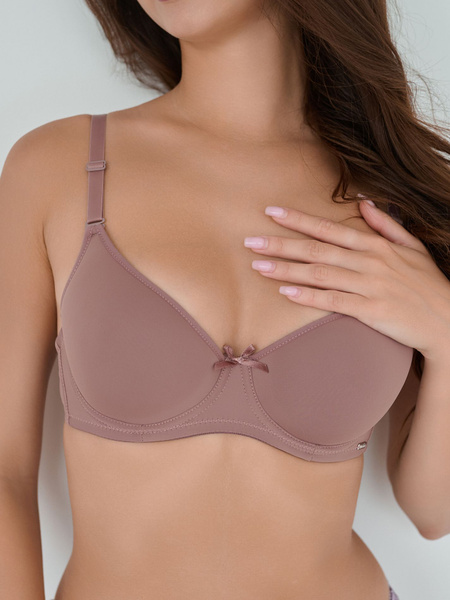Бюстгальтер Женский Intimento на косточках, размер 85B коричневый, шоколадный Полиамид, Вискоза ...