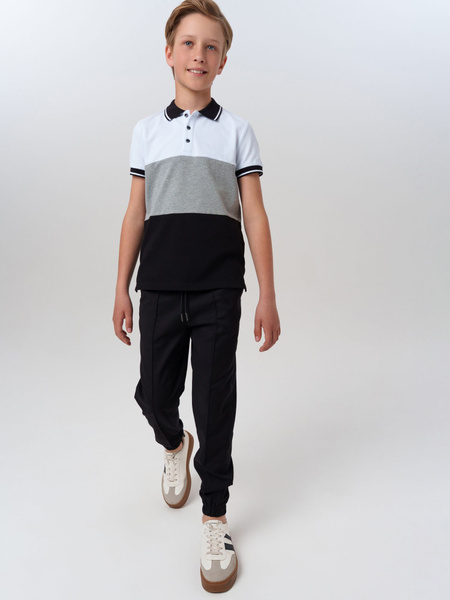 Брюки Мальчики PlayToday черный Текстиль Офисный/школьный, размер 134 Шнурок Демисезон Китай ...