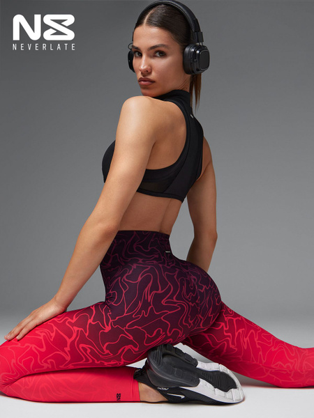 Легинсы Женский NEVERLATE розовый, розовый неон Бифлекс Спортивный, размер 44 На любой сезон ...