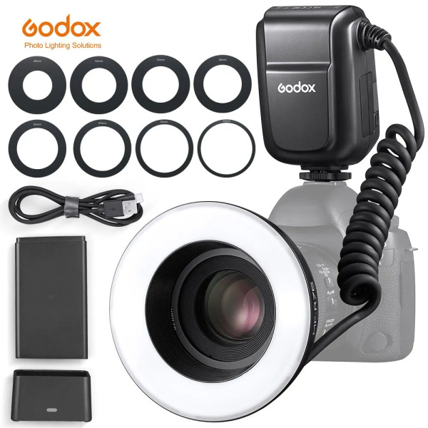 Godox MF-R76 5000K Macro LED Ring Flash Light для камеры Sony, Canon ...