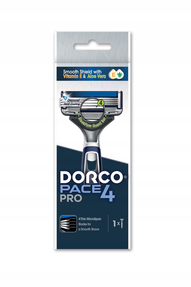 DORCO PACE 4 PRO NEW, одноразовый станок (1 шт.) 4 лезвия, плавающая ...