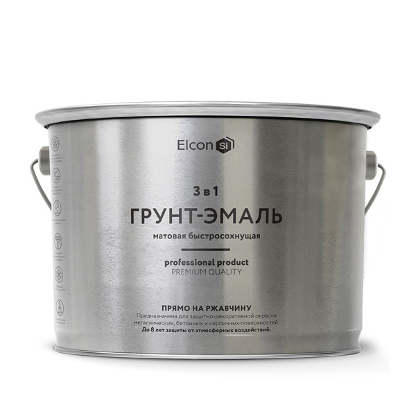 Грунт-эмаль Elcon 00-00462294 Быстросохнущая, Матовое покрытие, серый - купить в интернет ...