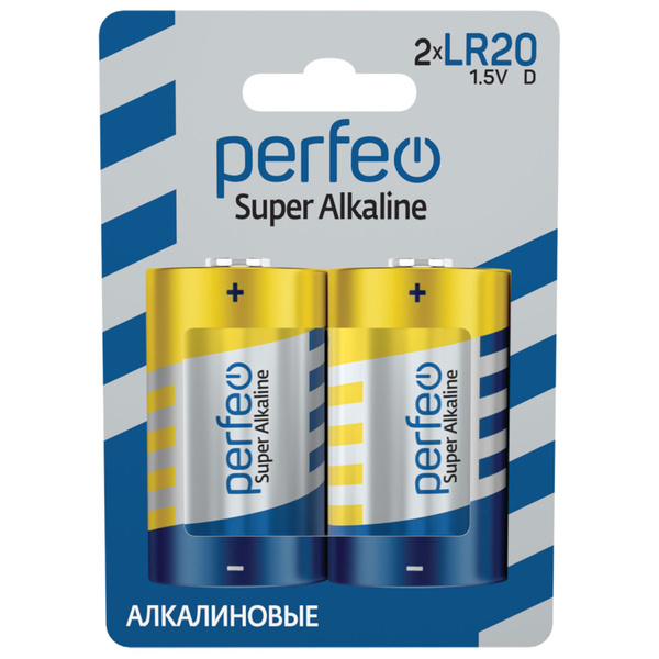 Батарейки Perfeo LR20 D Super Alkaline алкалиновые (щелочные), 2шт на блистере, 1.5V купить на ...