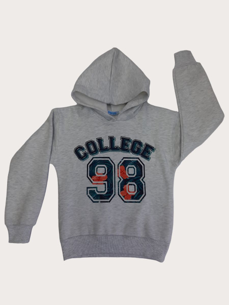 Толстовка Девочки Baikids Капюшон светло-серый Без застежки Футер ...