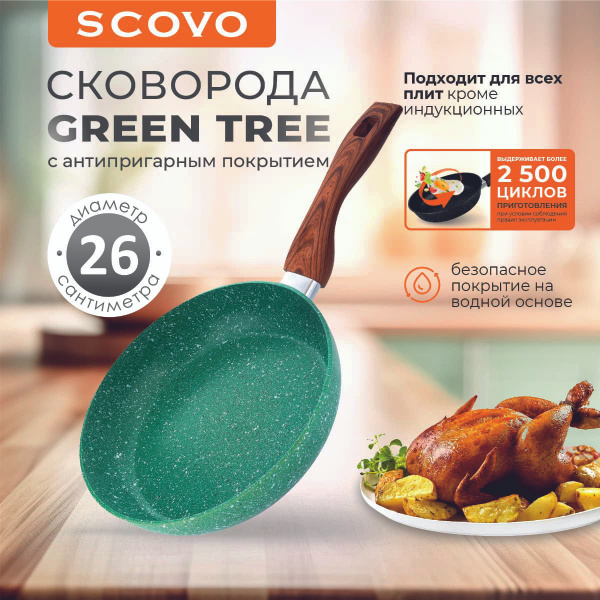 Сковорода Scovo SP-GT-SCOV, 26 см - купить по выгодным ценам в интернет-магазине OZON (1137825634)