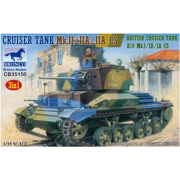 Модель Bronco 1:35 British Cruiser Tank Mk. II, IIA IIA CS 3 в 1 комплекте модели CB35150 ...