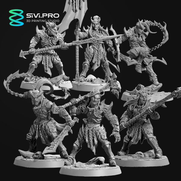 Набор миниатюр для настольных игр ДнД (DnD) "Демоны-воины Астарота ...