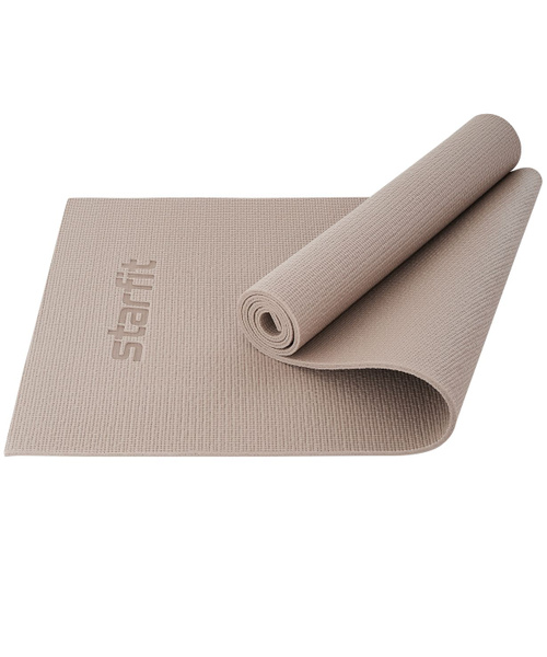 Коврик для йоги и фитнеса Starfit FM-101, PVC, 173x61x1 см, тепло-серый ...