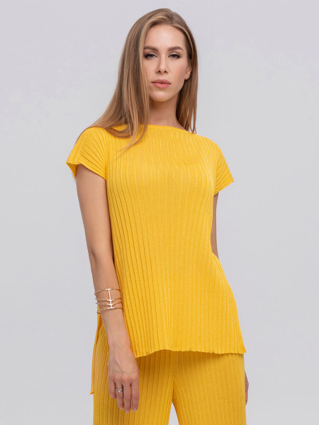 Джемпер Женский Ареола ярко-желтый Вискоза, размер 48, 50 Без застежки ...
