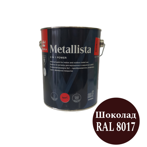 Tikkurila Metallista 3в1 краска по ржавчине 2,3л. база "С" - купить с ...