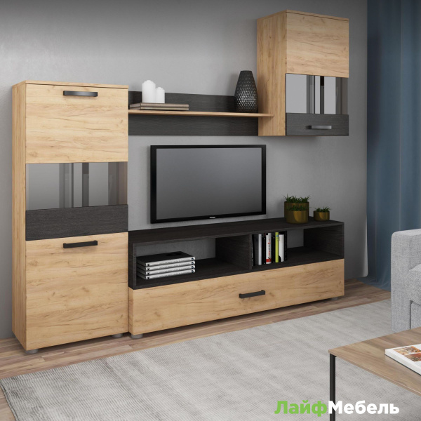 LM.RU Готовая гостиная Алваро дуб золотой / венге купить по выгодной ...