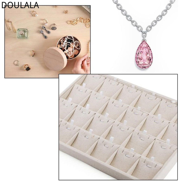 DOULALA Льняные Лотки Для Ювелирных Изделий, Держатель Для Украшений, 35 X 24 X 3,3 СM, 1 ШT ...