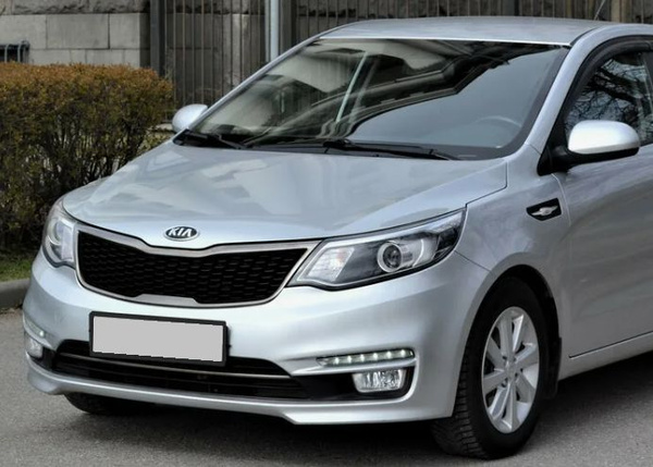 Бампер передний KIA RIO КИА Рио (2015-2017) Серебристый-Sleek silver ...