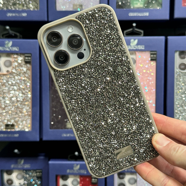 Чехол Swarovski ROCK для iPhone 15 Pro Max титан серый - купить с ...