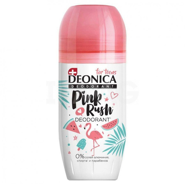 Дезодорант ролик DEONICA FOR TEENS Pink Rush, 50мл детский от 8 лет ...
