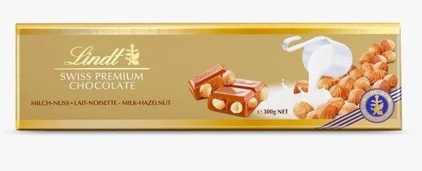 Молочный шоколад Lindt (Линдт) с цельным фундуком 300г, Швейцария ...