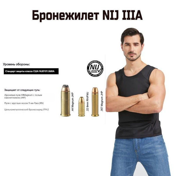 Бронежилет, скрытый, вязаный стрейч, черный, М - купить по выгодной ...