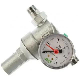 Редуктор давления воды FAR 1/2" НР-НР с манометром, мембранный ...