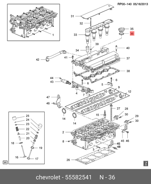Прокладка маслоналивная горловина Daewoo 55582541 - Daewoo арт ...