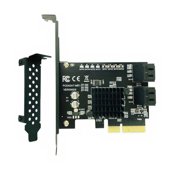 Карта расширения Sata Pci Express с 4 портами адаптер конвертер ...